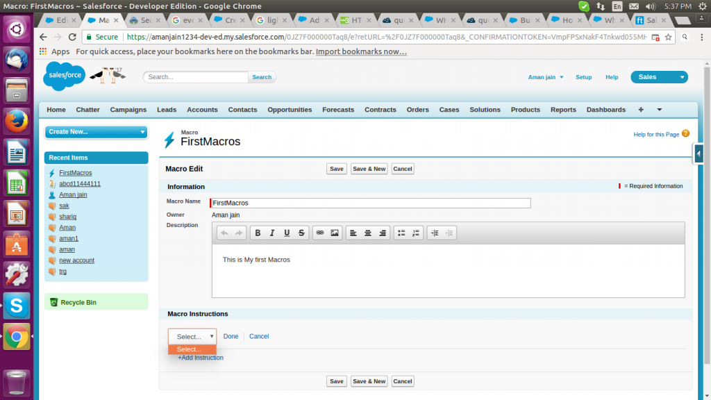 How to create Macro instructions in Salesforce? - Forcetalks
