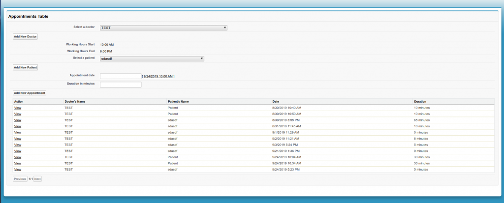 How to create the below Appointment table in Salesforce? - Forcetalks